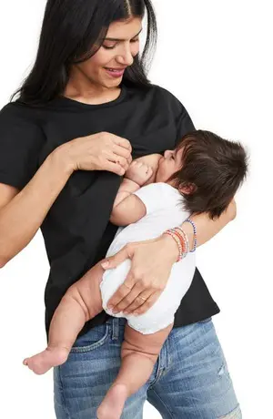 Hatch Collection Luxe Nursing Tee In Pima Cotton - Black