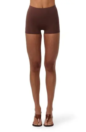 Naked Wardrobe High-stretch Fabric Shorts - Chocolate