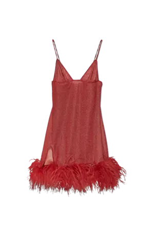 Oseree Feather Dress - Red
