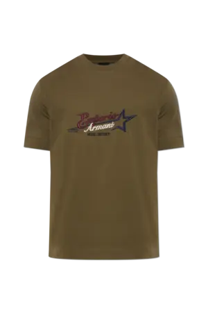 Emporio Armani T-shirt With Embroidered Logo - Green