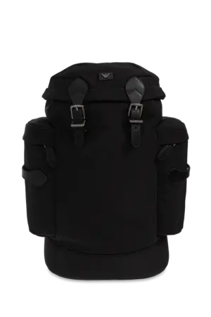 Emporio Armani Backpack With Applique With Logo - Black