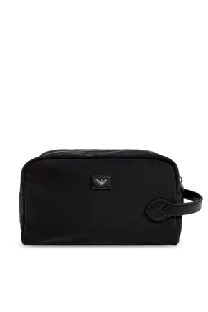 Emporio Armani Cosmetic Bag With Logo Applique - Black