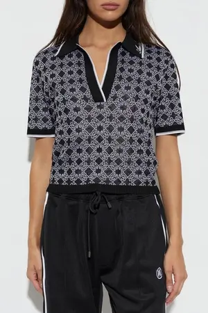 Amiri Logo Geometric Knit Polo