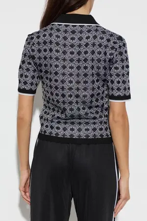 Amiri Logo Geometric Knit Polo
