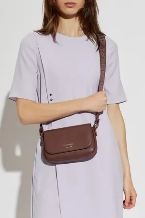 Emporio Armani Polished Leather Shoulder Bag