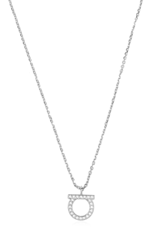 FERRAGAMO Logo Pendant Necklace - Silver
