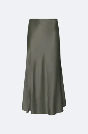 Lapointe Satin Bias Midi Skirt