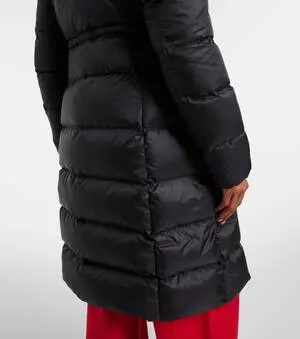 Moncler Shearling-trimmed Down Coat - Black