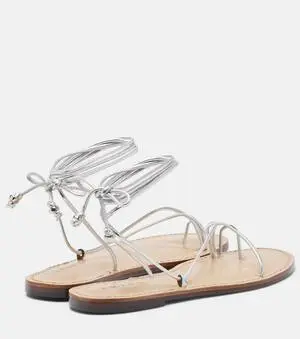 AMANU Karima Metallic Leather Sandals