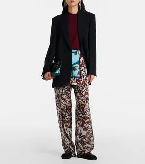 Dries Van Noten Suede And Leather Lace-up Sneakers - Black