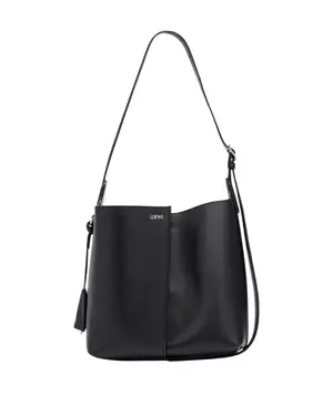 Loewe Bilbao Medium Leather Tote Bag - Black