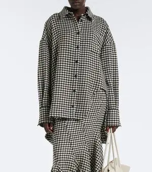 Attico Houndstooth Virgin Wool Shirt