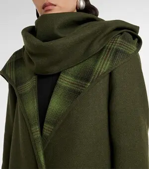 Attico Scarf-detail Wool-blend Coat