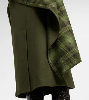 Attico Scarf-detail Wool-blend Coat