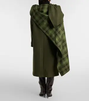 Attico Scarf-detail Wool-blend Coat