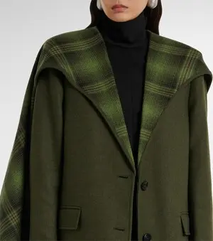 Attico Scarf-detail Wool-blend Coat