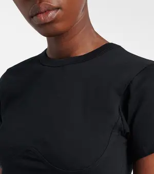 Attico Cropped Cotton Jersey T-shirt