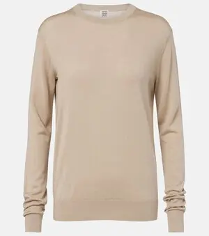 TOTEME Cashmere And Silk Crewneck Sweater - Beige