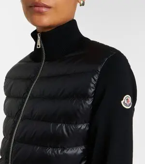 Moncler Down-paneled Virgin Wool Cardigan