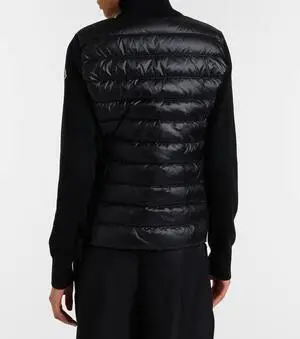 Moncler Down-paneled Virgin Wool Cardigan