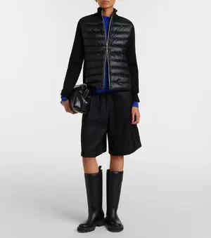 Moncler Down-paneled Virgin Wool Cardigan