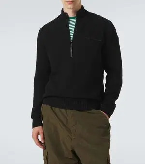 Moncler Wool And Cashmere Half-zip Sweater
