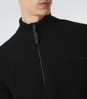 Moncler Wool And Cashmere Half-zip Sweater