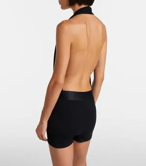 Gucci Halterneck Open-back Jersey Bodysuit