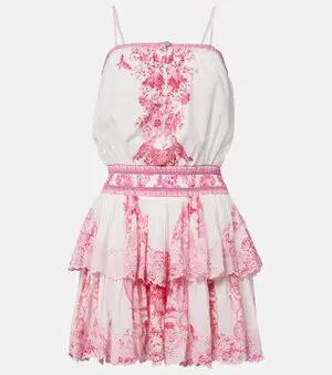 Camilla Embellished Printed Cotton Mini Dress