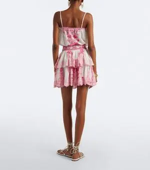 Camilla Embellished Printed Cotton Mini Dress