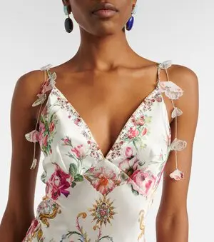 Camilla Floral Silk Satin Maxi Dress