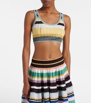 Alaïa Striped Knitted Crop Top