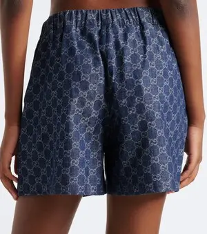 Gucci Gg Monogram Denim Shorts