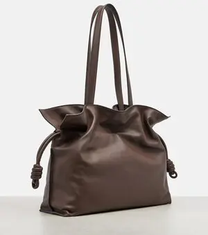 Loewe Flamenco Large Leather Tote Bag - Brown