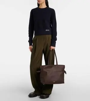 Loewe Flamenco Large Leather Tote Bag - Brown