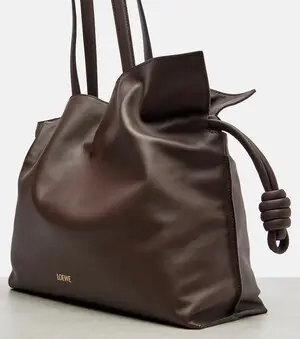 Loewe Flamenco Large Leather Tote Bag - Brown