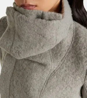 Rick Owens Asymmetrical Alpaca And Wool-blend Jacket - Grey