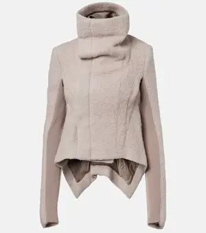 Rick Owens Asymmetrical Alpaca And Wool-blend Jacket - Grey
