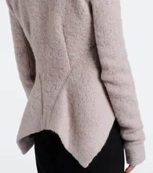 Rick Owens Asymmetrical Alpaca And Wool-blend Jacket - Grey
