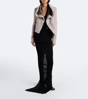 Rick Owens Asymmetrical Alpaca And Wool-blend Jacket - Grey