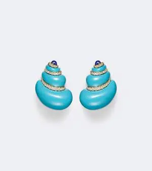 Yvonne Léon Coquillage 9kt Earrings With Gemstones