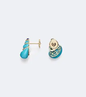 Yvonne Léon Coquillage 9kt Earrings With Gemstones
