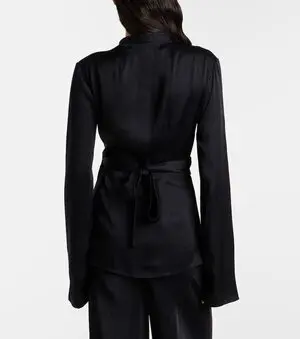 Rick Owens Laura Satin Wrap Top