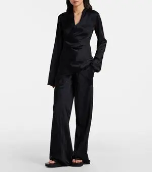 Rick Owens Laura Satin Wrap Top