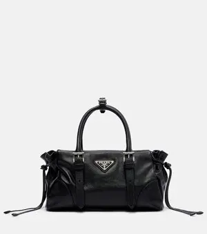 Prada Bonnie Small Leather Shoulder Bag - Black
