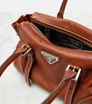 Prada Bonnie Small Leather Top-handle Bag - Brown