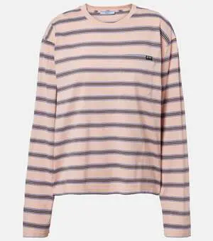 Prada Striped Cotton Jersey Top