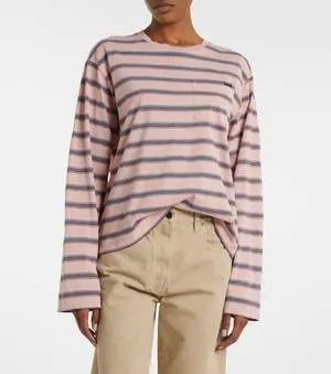 Prada Striped Cotton Jersey Top