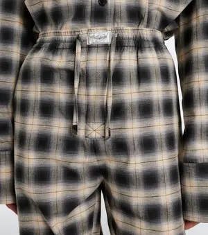 Attico Checked Cotton Sweatpants