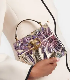 Valentino Garavani Vsling Mini Sequined Top-handle Bag - Multicoloured
